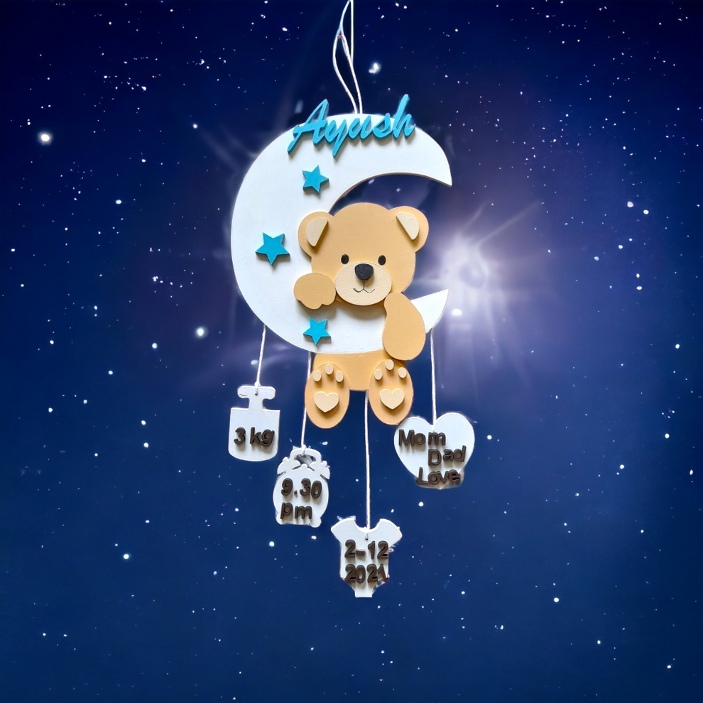 Moon Shaped Nameplate for Kids – Artz N Colours